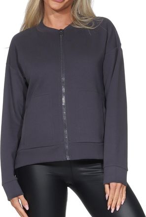 Elbsand Enid Damen Zip Sweatjacke, Blousonkragen, locker geschnitten
