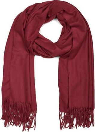 styleBREAKER &Eacute;charpe longue unisexe unie avec franges, ch&acirc;le dhiver chaud, tissu doux en viscose 01017104, Lie de vin