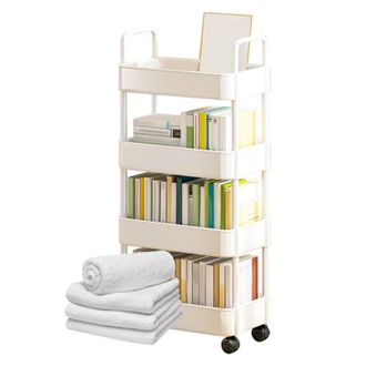 Generico Rollwagen, Mehrzweckwagen | K&uuml;chenwagen mit 3/4 Ebenen mit Griff und R&auml;dern, multifunktionaler Aufbewahrungswagen f&uuml;r K&uuml;che, Wohnzimmer