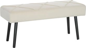 HOMCOM Multifunktionaler Fußhocker, Moderner Fußhocker, Nachttisch mit gepolsterter Sitzfläche und Stahlbeinen, Belastbarkeit 120 kg, für Eingangshalle, Flur