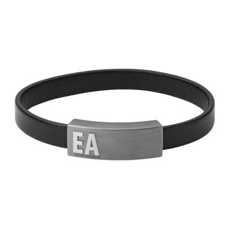 Emporio Armani Essential Schwarzes Lederarmband - - Accessories - Herren - Schwarzk - ONE SIZE