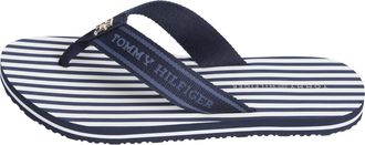 Tommy Hilfiger Damen Flip Flops Stripes Beach Sandal mit Logo, Blau (Space Blue), 38