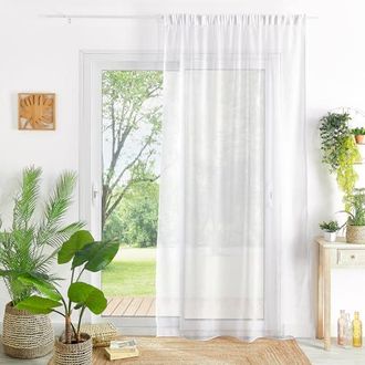 HOME MAISON Vorhang Etamine - Fantasie-Vorhang - Weiß - Etamine 175 x 240 cm