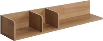 Hhg Wandregal HHG 428, H&auml;ngeregal Regal Holzregal Schweberegal, 3 F&auml;cher 20x120x21cm natur