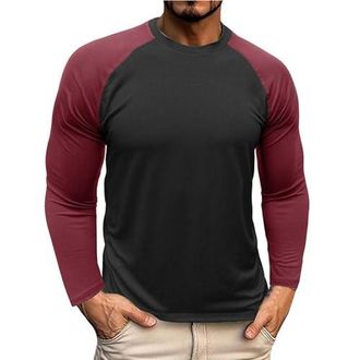 Generic T-shirt &agrave; manches longues pour homme, d&eacute;contract&eacute;, col rond, l&eacute;ger et respirant, haut confortable pour le printemps et lautomne 2026, Noir, XXL