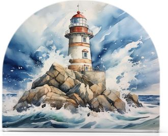 Mnsruu Serviettenhalter Leuchtturm Ozean Tisch Papierserviettenhalter Acryl Taschentuchspender K&uuml;che Esszimmer Party 1 Packung