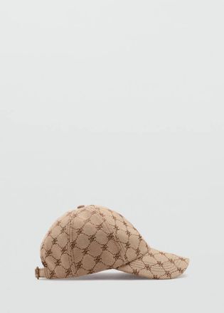 Mango Casquette imprim&eacute;e logo beige - Femme - Taille unique - MANGO