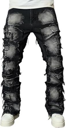 Generic Jean Noir Homme Troué Jean Bleu Clair Large Pantalon Chino Kaki Homme Meilleure Marque De Jean Jeans Homme Tendance Cargo Beige Clair Taille 36 Jean J