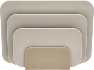 Rosti Mepal Choptima Schneidebrett Set mit Halter/St&auml;nder, K&uuml;chenbrett, Brotschneidebrett & Servierbrett, 3er-Set, Hygienisch, Sp&uuml;lmaschinenfest, aus Kunststoff, 