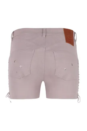 Ludovic de Saint Sernin Lace-Up Stretch Cotton Shorts - Pink