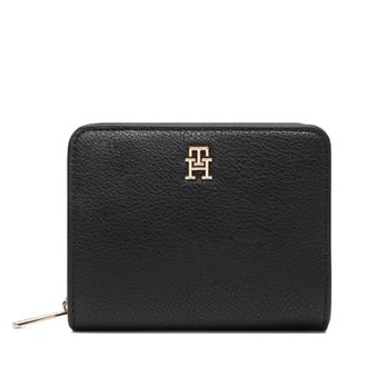 Tommy Hilfiger Geldb&ouml;rse Tommy Hilfiger Th Icon Med Za W/Flap AW0AW18475 Schwarz