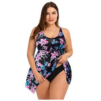Generic Maillot De Bain 2 Pieces Femme- Ensemble De Maillots De Bain Deux Pi&egrave;Ces Style Piece Plus Imprim&eacute; Ethnique Floral Sexy pour Femme