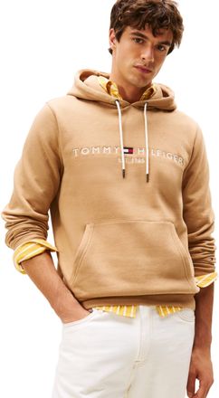 Tommy Hilfiger Herren Hoodie Tommy Logo mit Kapuze, Beige (Timeless Camel), XXL
