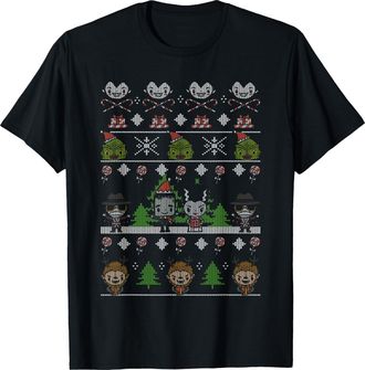 Universal Monsters Christmas Group Ugly Sweater Style T-Shirt