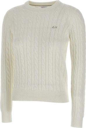 Sun 68 Femme, Pulls, Blanc, Taille: 44 FR Pull en maille torsad&eacute;e