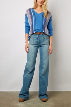 Gerard Darel Pull V en cachemire ray&eacute; - LEXA - Electrique