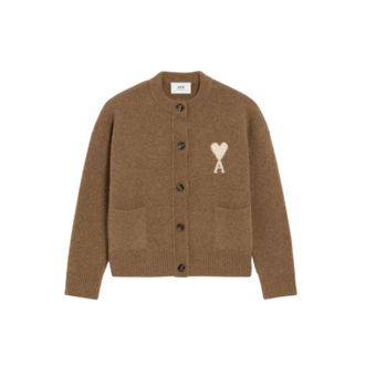 Ami Homme, Pulls, Brun, Taille: XS Ami de Coeur Cardigan
