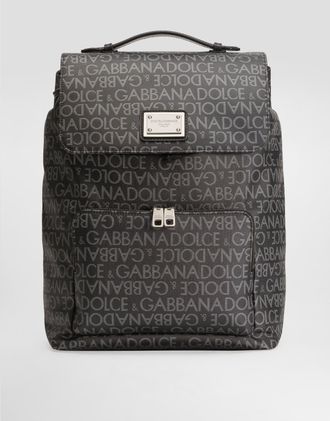 Dolce & Gabbana Rucksack Aus Beschichtetem Jacquard - Mann Rucksäcke Und Bauchtaschen Mehrfarbig Stoff Onesize