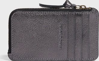 Gerard Darel Porte carte en cuir m&eacute;tallis&eacute; - LE CARDHOLDER - Asphalte
