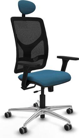 Piqueras y Crespo Arbeitsstuhl f&uuml;r viele Stunden, mit 3D-Armen, h&ouml;henverstellbarer Lendenwirbelst&uuml;tze und festem Kopfteil, ausgestattet mit Syncro/Traslack und Schneids