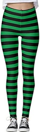 Generic Legging de sport pour femme - Motif Paddystripes - Vert porte-bonheur - Pour yoga, course &agrave; pied, pilates, b, XL