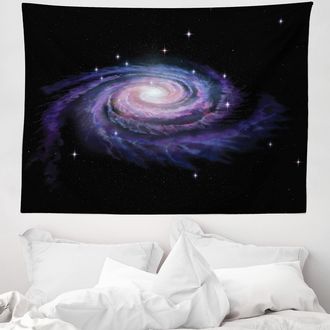 Abakuhaus Galaxis Wandteppich, Celestial Galaxy Staub aus Weiches Mikrofaser Stoff Waschbar ohne Verblassen Digitaldruck, 150 x 110 cm, Schwarz Lila