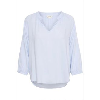 Part Two Heather Print V-Ausschnitt Bluse - - Blouses & Shirts - Damen - Blau - 2XL