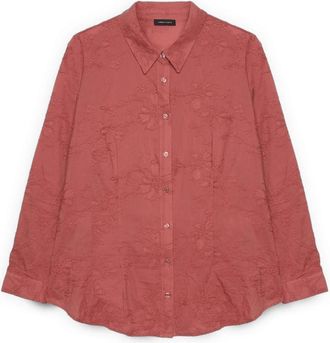 Fiorella Rubino Femme, Blouses et Chemises, Rose, Taille: 52 FR Chemise avec broderie florale ton sur ton