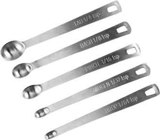 Generic Messl&ouml;ffel Aus Edelstahl - Mini-K&uuml;chendosierer-Set Zum Kochen, Portionsl&ouml;ffel-Werkzeuge | Backzubeh&ouml;r-Set Mit Kalibrierten Sch&ouml;pfl&ouml;ffeln, Kompaktes K&uuml;