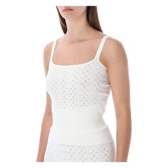 J.W.Anderson Femme, Tops, Blanc, Taille: 40 FR Knitted Pointelle Cami Top
