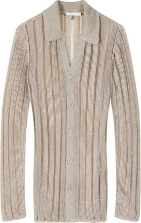 Patrizia Pepe Femme, Pulls, Beige, Taille: 36 FR Haut Tricot&eacute; &agrave; Manches Longues et Boutons