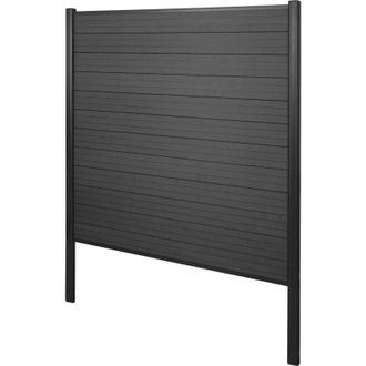 Hhg WPC-Sichtschutz Savoie, Windschutz Zaun, Alu-Pfosten zum Einbetonieren Basiselement, 190cm anthrazit