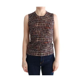 Dolce & Gabbana Femme, Tops, Multicolore, Taille: 36 FR Haut sans Manches en Laine Tricotée Multicolore