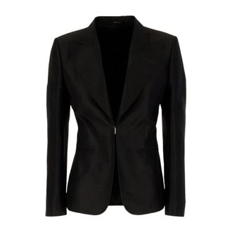 Gucci Seiden-Faille-Jacke - - Jackets - Damen - Schwarzk - L