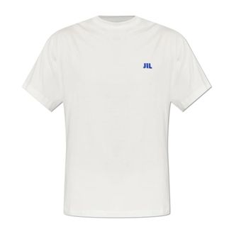 Jil Sander Homme, Tops, Blanc, Taille: 2XL T-shirt avec logo brod&eacute;