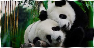 Showudesigns Badetücher aus Baumwolle für Kinder, Baby, süßes Panda-Design, saugfähiges Handtuch für Bad, Strand, Pool, Sport, Yoga, große Größe 140 x 74 cm