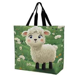 Generic Moutons Mignons De Dessin Anim&eacute; Sac A Main Femme R&eacute;utilisable Tote Bag Grand Sac &Agrave; Bandouli&egrave;re Pour Travail Shopping Quotidienne