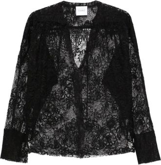 Nude Nude, Femme, Blouses et Chemises, Noir, Taille: 36 FR Chemisier en dentelle