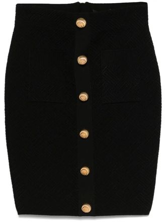 Balmain minijupe boutonnée - Noir