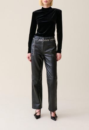 Claudie Pierlot Top cintr&eacute; velours noir