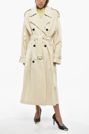Burberry Trench GIU Aus Leichtem Baumwollstoff Mit G&uuml;rtel Und Kontrastkn&ouml;pfen Burberry