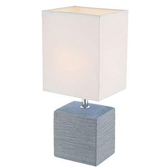 Globo Lighting Lampe de table pratique en c&eacute;ramique gris GERI 21676 luminaire &eacute;clairage chambre &agrave; coucher