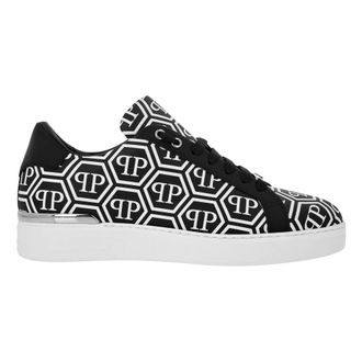 Philipp Plein unisex, Chaussures, Noir, Taille: 42 EU Nappa Leather Low Top Baskets Big Monogram