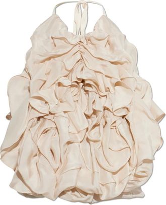 Maison Margiela Femme, Tops, Beige, Taille: 36 FR Haut Halter &agrave; Volants