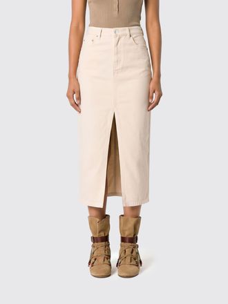 Isabel Marant Jupe midi Faharia taille haute en jean avec fente avant