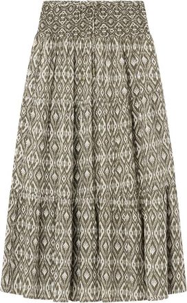 Springfield Damen 3.fq.Falda Midi Lurex Rock, Khaki CRIS, 36