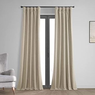 Half Price Drapes Vintage Verdunkelungsvorhänge für Schlafzimmer und Wohnzimmer, 50 x 96 cm, Thermo-Kreuz-Leinengewebe, FLCW-CBO2203-96 (1 Panel) Hellbraun