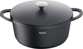 T-fal TRATTORIA E21853 Schmortopf| Aluguss | Gussdeckel | Antihaft-Beschichtung| gute Wärmespeicherung | für Schmorgerichte | Silikon Griffschutz inkl.| Bra