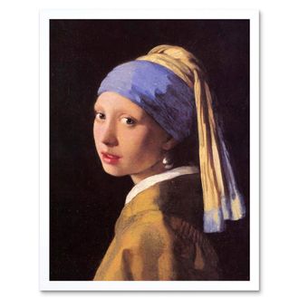 Wee Blue Coo Johannes Vermeer Girl With Pearl Earring Old Master Painting Art Print Framed Poster Wall Decor Kunstdruck Poster Wand-Dekor-12X16 Zoll