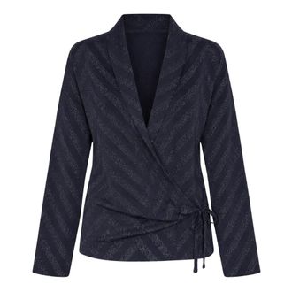 Akep Lurex-Weste-Bluse - - Tops - Damen - Blau - L